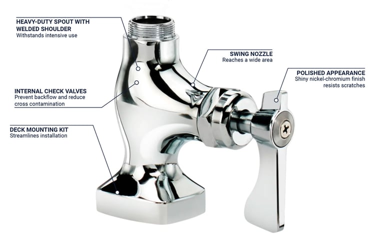 Krowne 16-200L Deck Mount Pantry Faucet w/ 6" Swing Nozzle