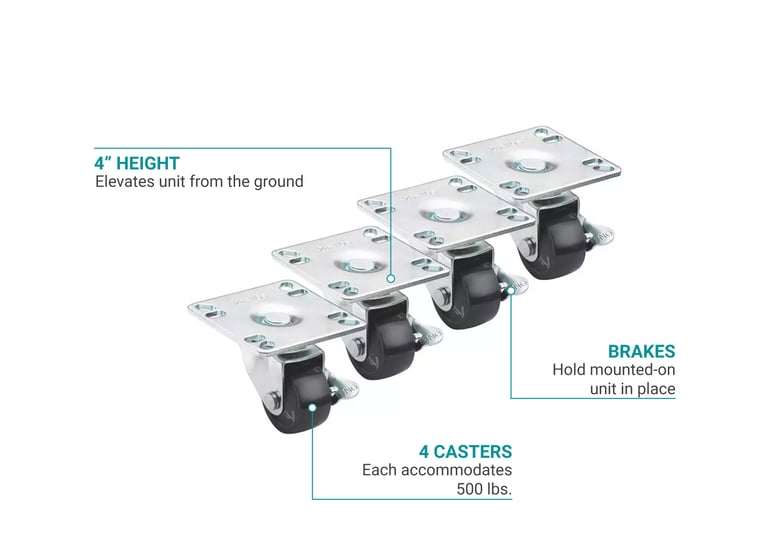 Krowne BC-134 Caster Set For Backbar Coolers, 2 Locking