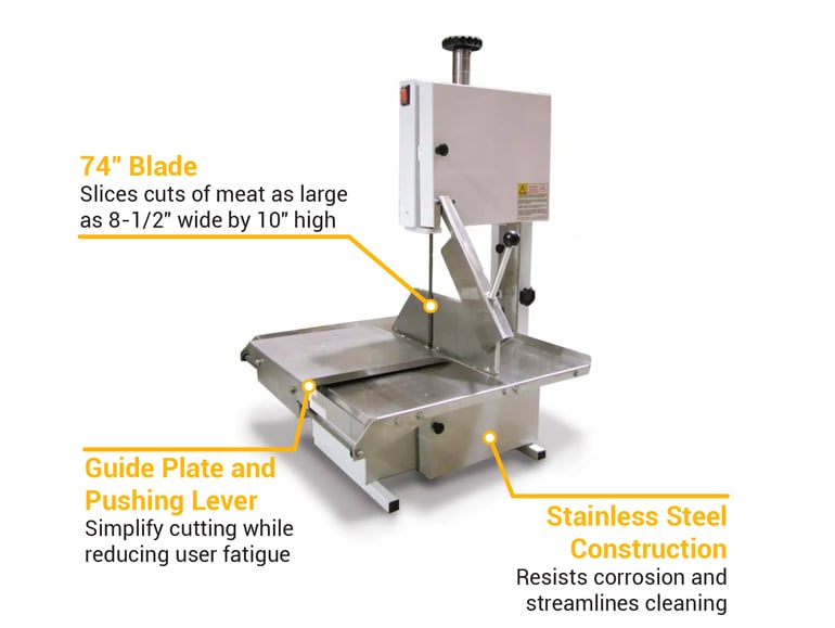 Omcan Elite Countertop Commercial Meat Saw w/ 74" Blade - 110v/1ph (10274)