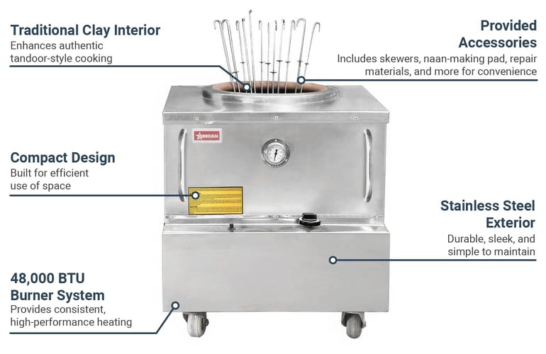 Baba Clay 24" x 24" Natural Gas Tandoor Oven - 48,000 BTU (47338)