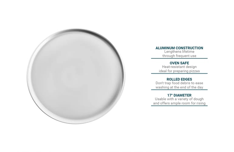 Thunder Group ALPTCS017 17" Round Coupe Pizza Tray, Aluminum