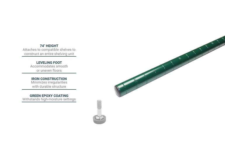 Thunder Group CMEC072 74" Stationary Epoxy Coated Post