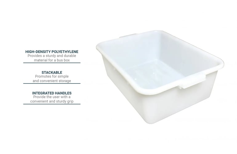 Thunder Group PLBT007W Bus Box - 20 1/2" x 15 1/2" x 7", White