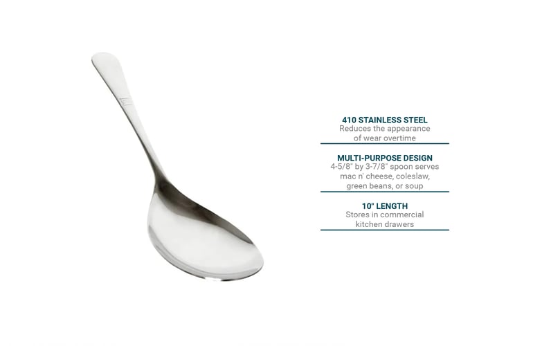 Thunder Group SLTTS001 10" Solid Serving Spoon, Stainless Steel