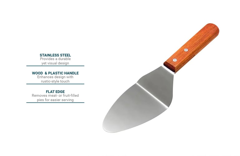 Thunder Group SLTWPS002 Pie Server w/ 3" x 4 1/2" Blade & Wood Handle ...