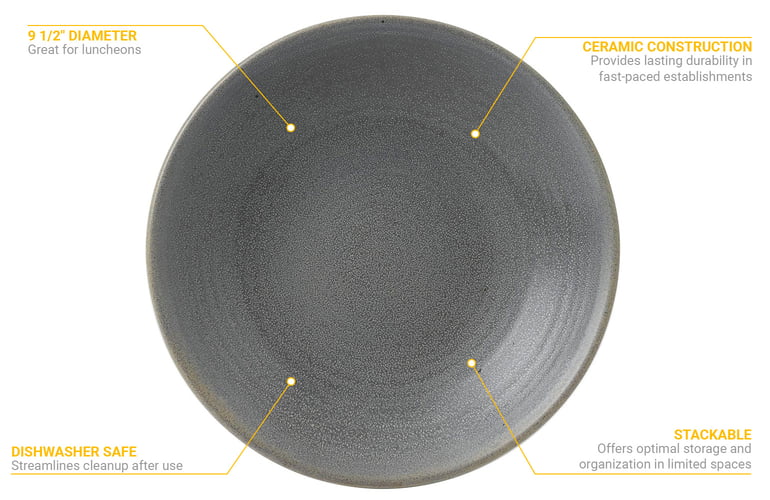 Dudson EG243 9 1/2" Round Evo Plate - Ceramic, Granite