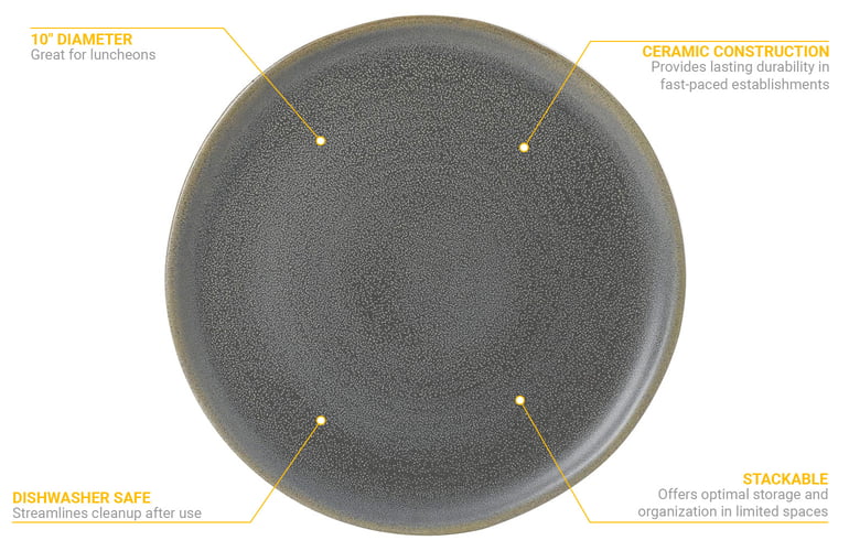 Dudson EG254 10" Round Evo Plate - Ceramic, Granite