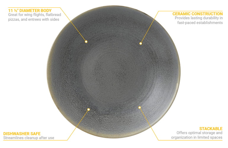 Dudson EG292 11 1/2" Round Evo Plate - Ceramic, Granite