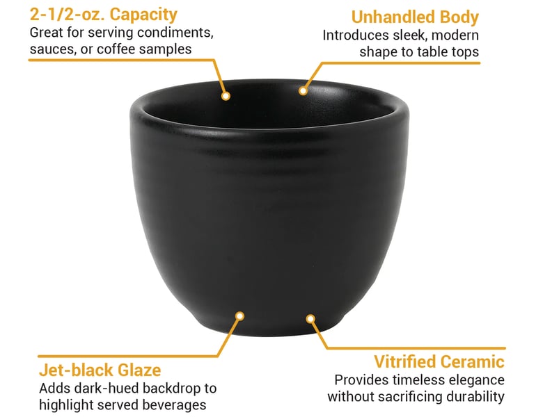 Dudson FM751 2 1/2 oz Evo Taster Cup - Ceramic, Jet