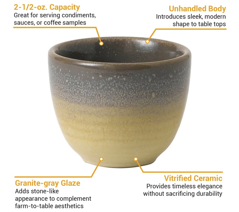 Dudson FM759 2 1/2 oz Evo Taster Cup - Ceramic, Granite