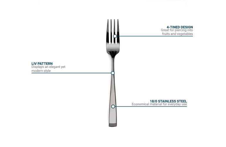Arcoroc FP280 6 7/8" Salad/Dessert Fork with 18/0 Stainless Grade, Liv ...