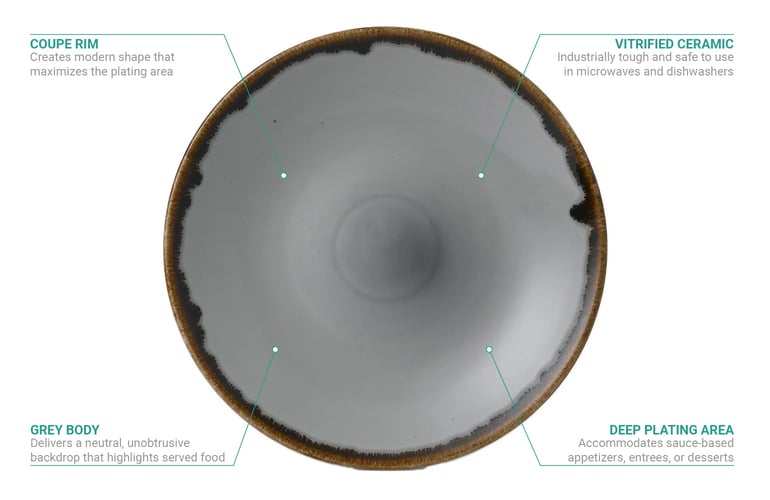 Dudson HGD10 10" Round Harvest Plate - Ceramic, Gray