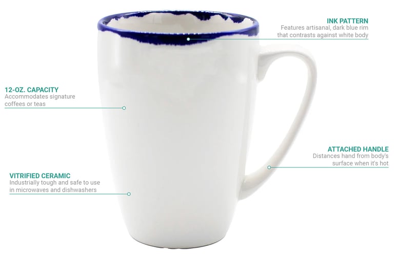 Dudson HI113 12 oz Harvest Mug - Ceramic, Ink