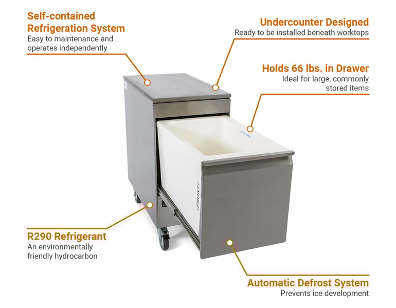 Adande VCC1UNDERCOUNTER 17 7/10" Undercounter Refrigerator/Freezer ...