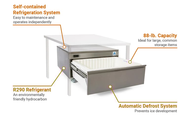 Adande VCR1UNDERCOUNTER 34 3/5" Undercounter Refrigerator/Freezer Combo ...