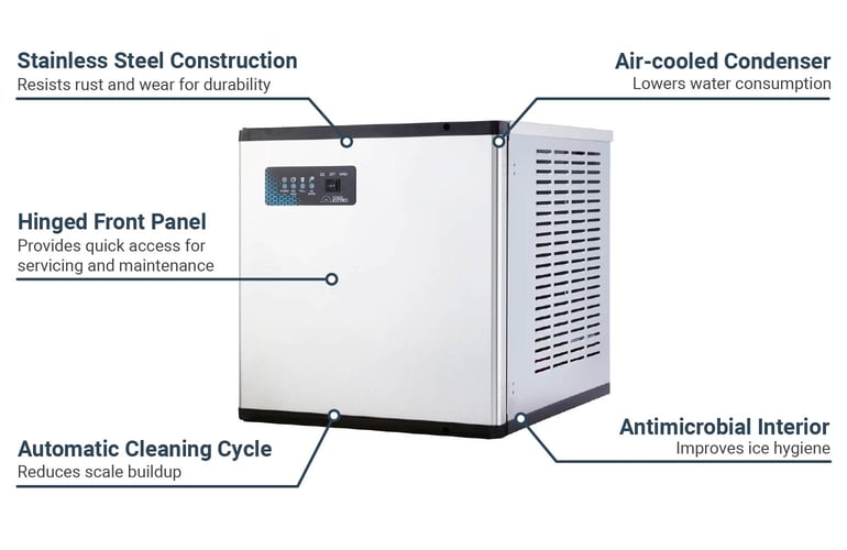 ICETRO IM-0350-AC-22 22" Maestro Full Cube Ice Machine Head - 394 lb/24 ...