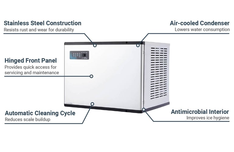 ICETRO IM-0350-AC 30" Maestro Full Cube Ice Machine Head - 367 lb/24 hr ...