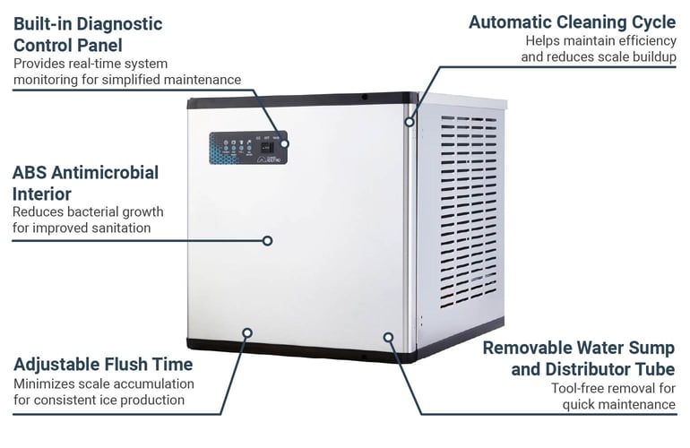 ICETRO IM-0460-AH-22 22" Maestro Half Cube Ice Machine Head - 443 lb/24 ...