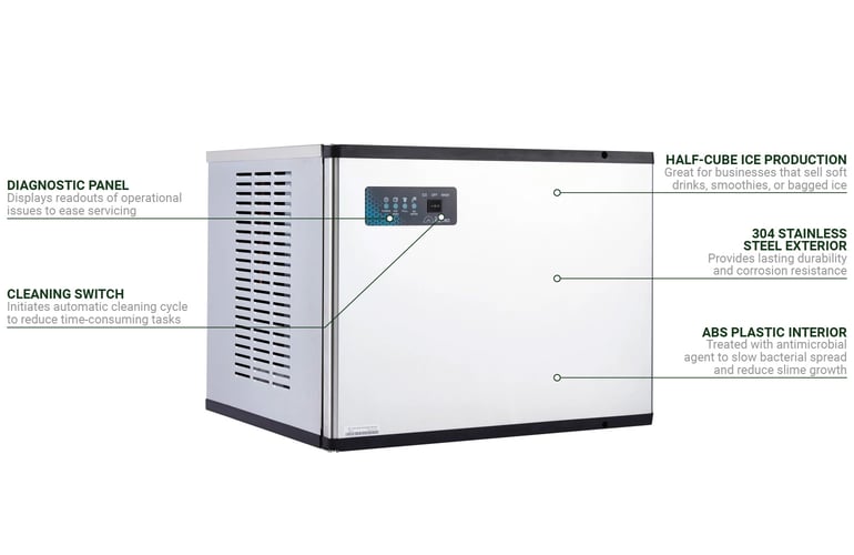 ICETRO IM-0460-AH 30" Maestro Half Cube Ice Machine Head - 444 lb/24 hr ...
