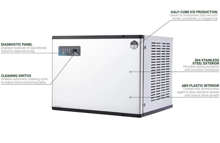 ICETRO IM-0550-AH 30" Maestro Half Cube Ice Machine Head - 551 lb/24 hr ...