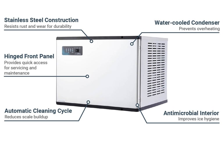ICETRO IM-0550-WC 30" Maestro Full Cube Ice Machine Head - 547 lb/24 hr ...