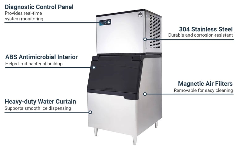 ICETRO IM-0750-AC/IB-033 737 lb Maestro Full Cube Ice Machine w/ Bin ...