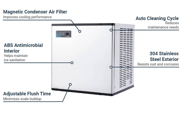 ICETRO IM-1100-WC 30" Maestro Full Cube Ice Machine Head - 1036 lb/24 ...