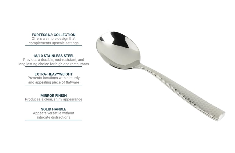 Fortessa 6 3/4" Bouillon Spoon with 18/10 Stainless Grade, Lucca ...