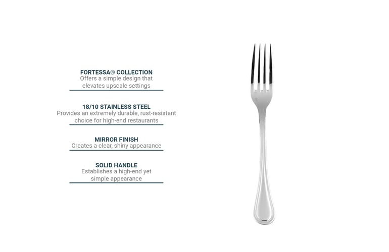 Fortessa 7 1/4" Salad Fork with 18/10 Stainless Grade, Filet Pattern (1 ...