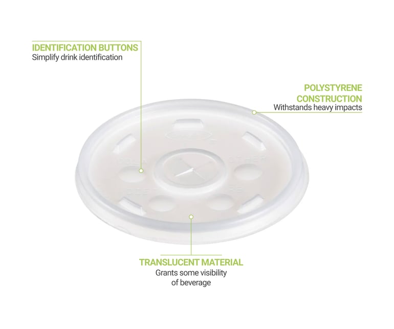 Dart 12SL Lid w/ Straw Slot for Foam Cups - Plastic, Translucent