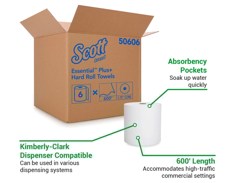 Kimberly-Clark Scott® 600 ft Hardwound Paper Towel Roll, white (50606)