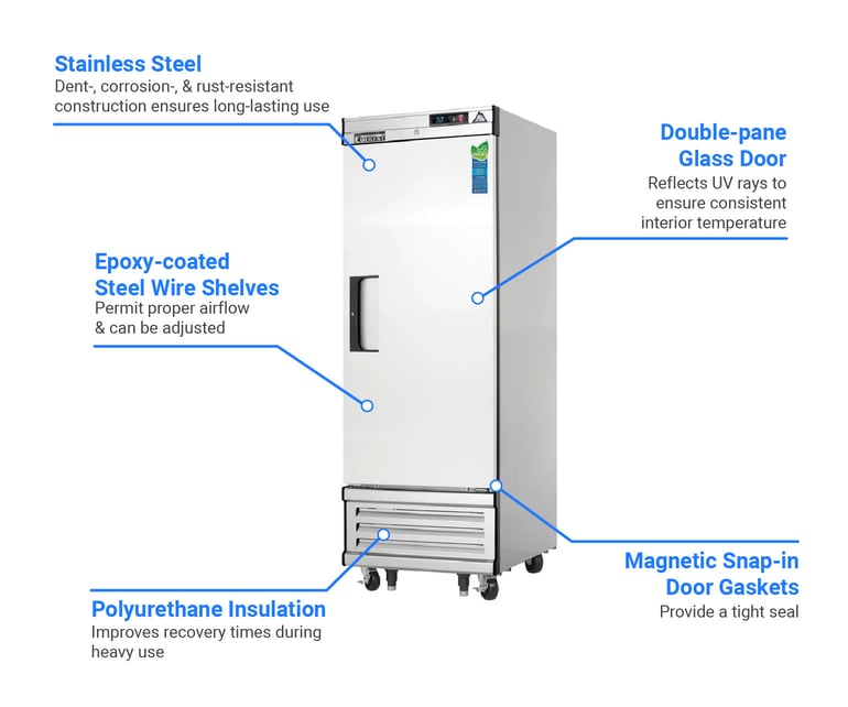 Everest Refrigeration EBR1 27" One Section Reach In Refrigerator, (1 ...