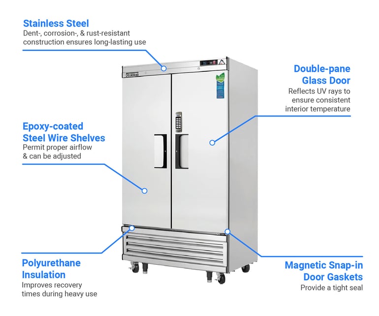 Everest Refrigeration EBR1 27" One Section Reach In Refrigerator, (1 ...