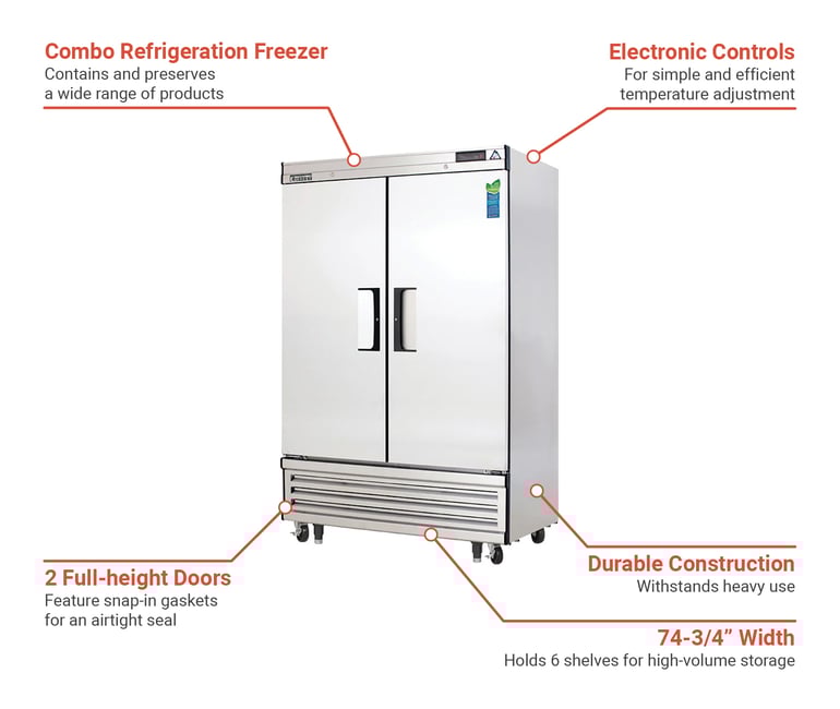 Everest Refrigeration EBSF2 49 5/8" EB Series Two Section Reach In ...