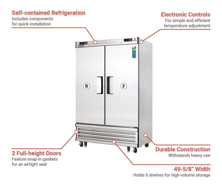 Everest Refrigeration EBSRF2 49 5/8" Two Section Commercial Combo ...