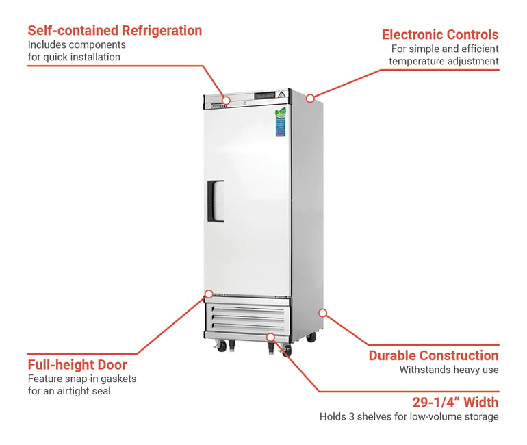 Everest Refrigeration EBWF1 29 1/4" EB Series One Section Reach In ...