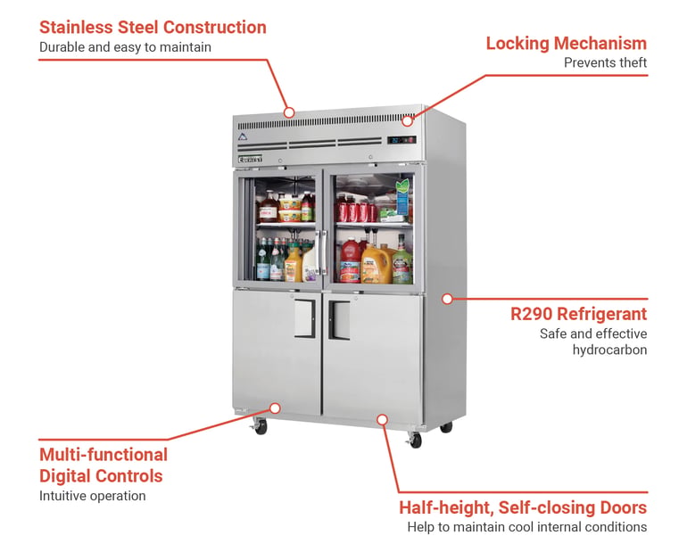 Everest Refrigeration EGSH4 49 5/8" Two Section Reach In Refrigerator ...