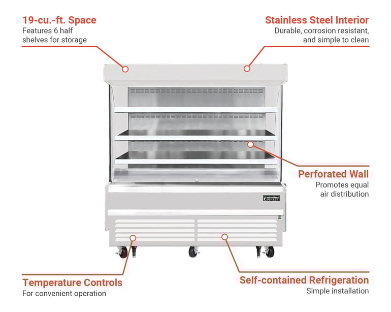 Everest Refrigeration EOMV-72-W-28-S 73 1/4" Vertical Open Air Cooler w ...