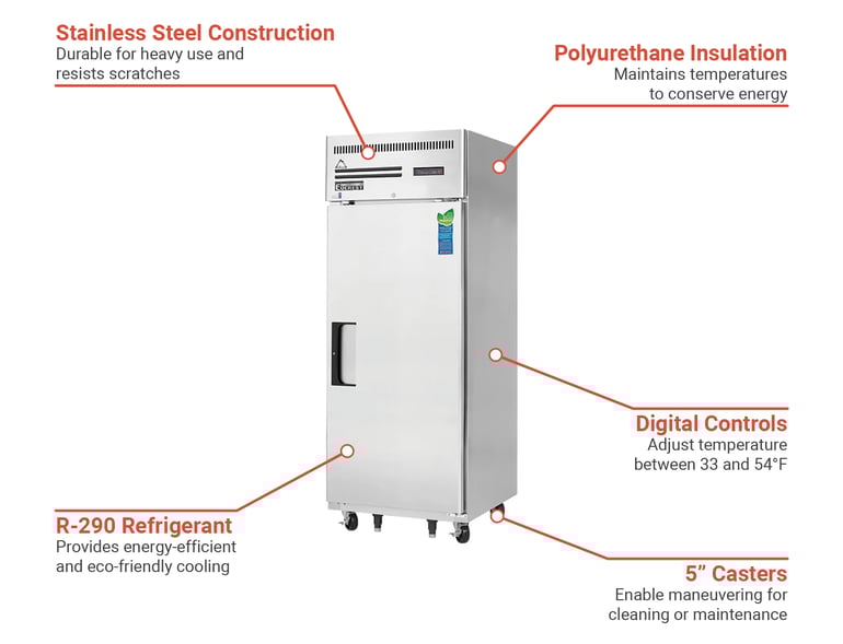 Everest Refrigeration ESF1 29 1/4" ES Series One Section Reach In ...