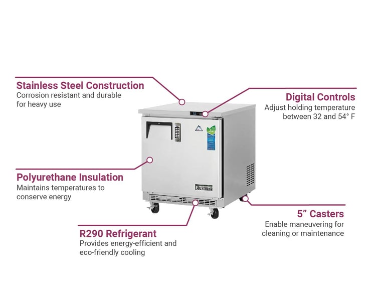 Everest Refrigeration ETBR1-LAB 27 3/4" Undercounter Laboratory ...