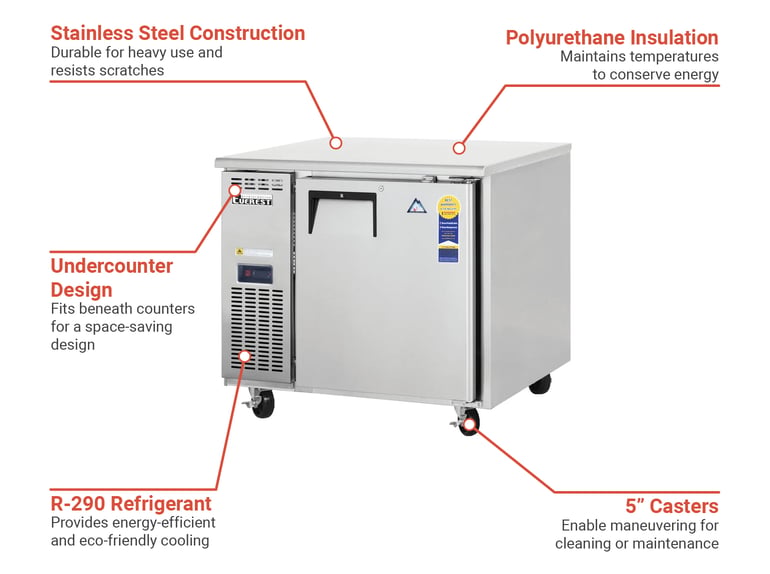 Everest Refrigeration ETF1-24 35 5/8" W Undercounter Freezer w/ (1 ...