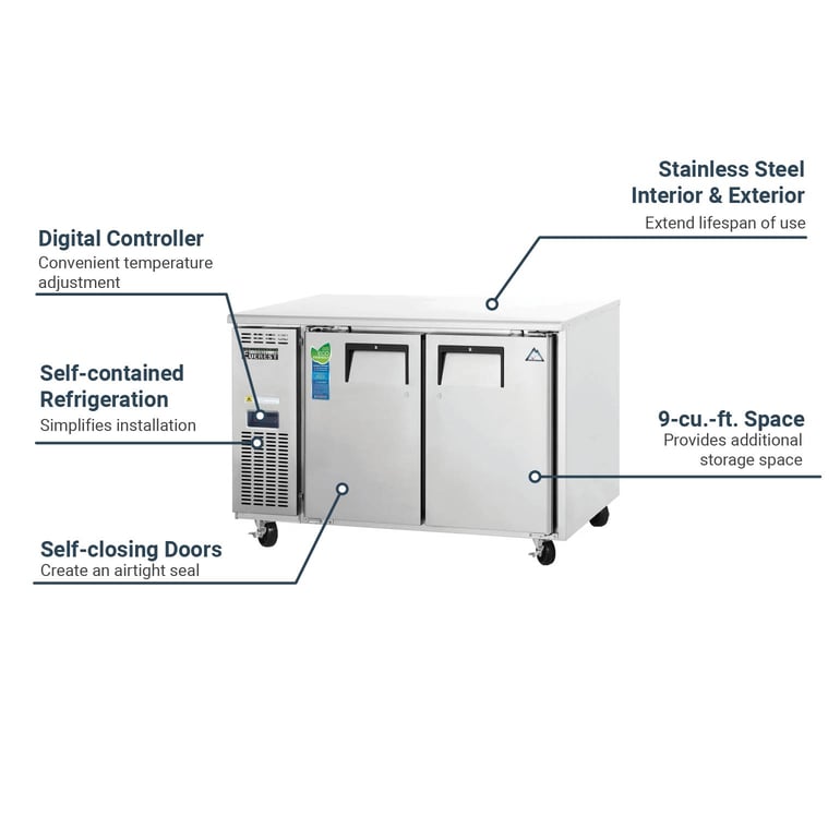 Everest Refrigeration ETR2-24 47 1/2" W Undercounter Refrigerator w/ (2 ...