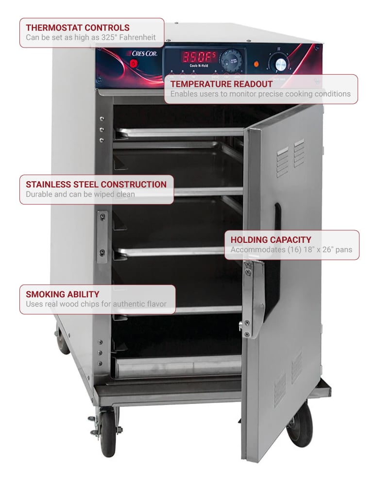 Cres Cor 1000CHSKSPLITSTKDE Full Size Commercial Smoker Oven w/ Cook ...