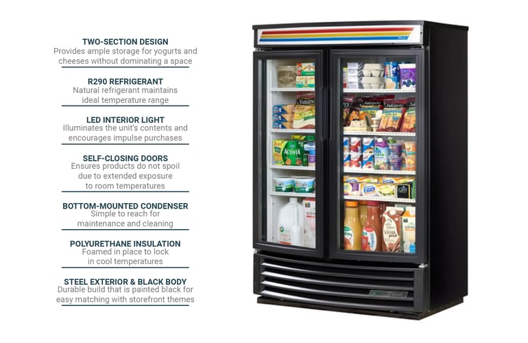 True GDM-14RF-HC-LD 30 3/8" GDM Series Two Section Glass Door ...