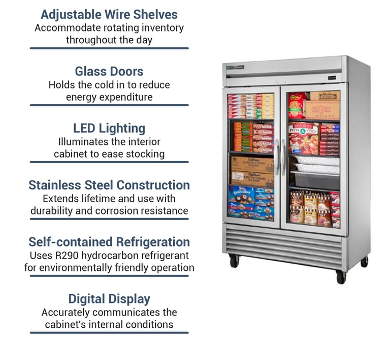 True T-49FG-FLX-HC~FGD01 54 1/16" Two Section Commercial Combo ...