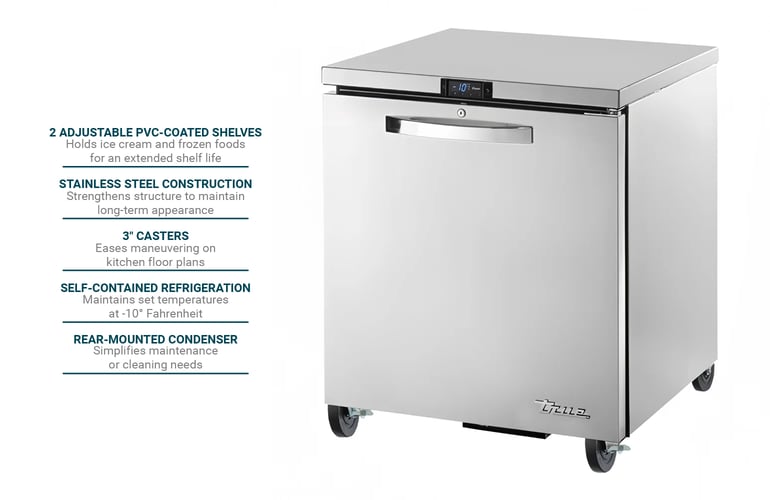 True TUC-27F-HC~SPEC3 LH ADA 27" W Undercounter Freezer w/ (1) Section ...