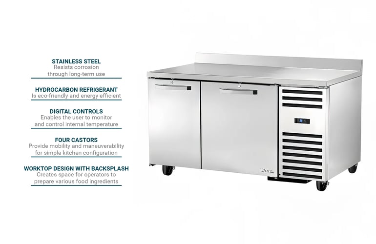 True TWT-60-32F-HC~SPEC3 60" W Worktop Freezer w/ (2) Sections & (2 ...
