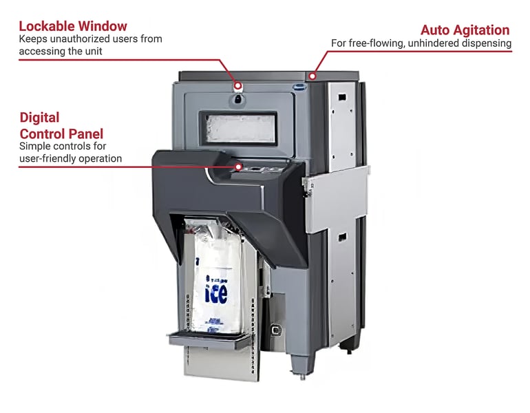 Follett DB650SA Ice Pro™ Center Mounted Ice Bagging & Dispensing System ...
