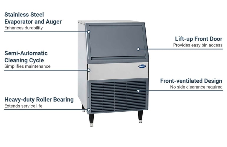 Follett UFD414A80 23 1/2"W Flake Undercounter Ice Machine - 425 lbs/day ...