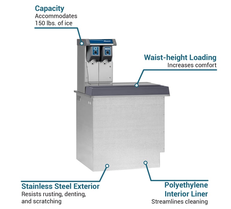 Follett VU155N0LL Countertop Water & Nugget Ice Dispenser - 150 lb ...